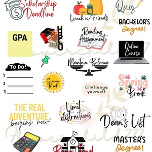 School Planner College Stickers, Student Digital Stickers, School ...