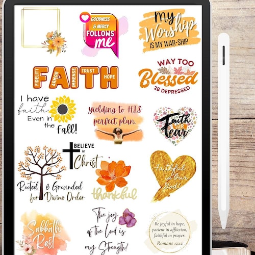 Digital Faith Stickers Christian Faith Autumn Digital Planner - Etsy