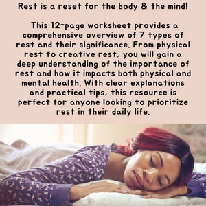 Seven Types of Rest, Stress Management Self Care Pdf Counselling ...
