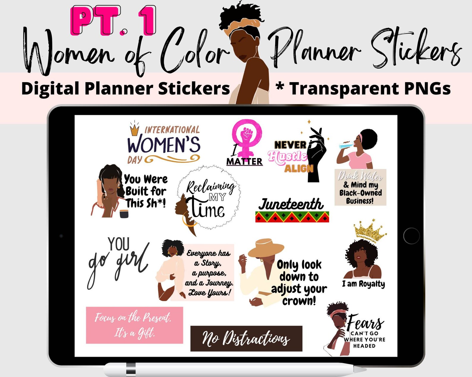 Black Girl Planner Stickers Black Women Planner Black Girl - Etsy