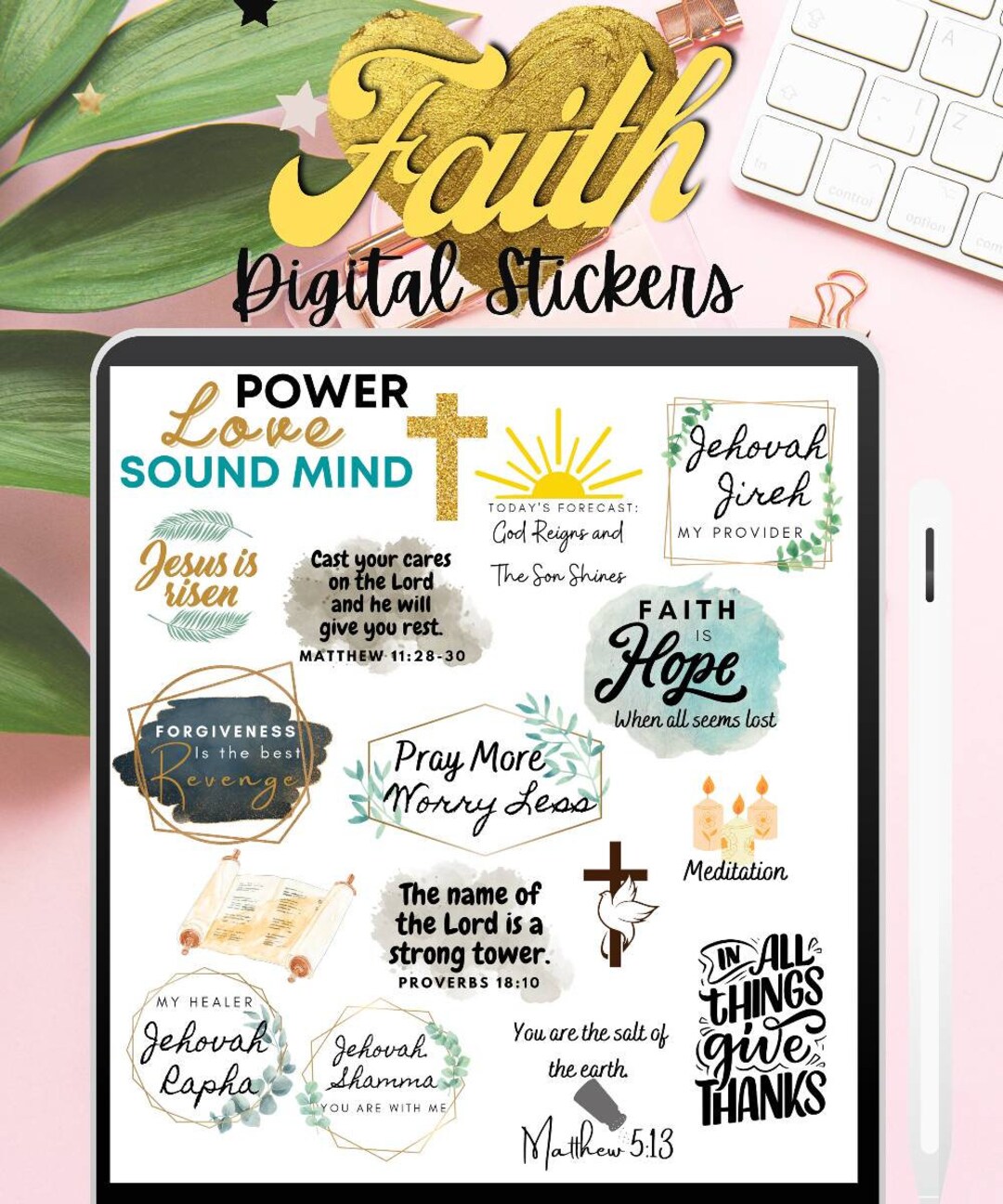 Digital Faith Goodnotes Stickers Religious Stickers Png - Etsy
