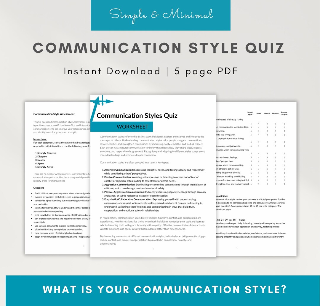 Communication Style Quiz, Communication Styles for Therapy Clients ...