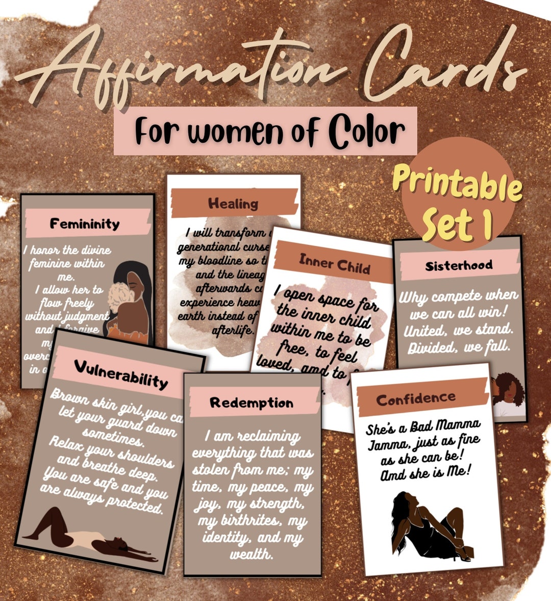 Daily Affirmations for Black Women Affirmation Cards Printable Black ...