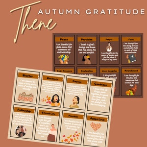 Autumn Gratitude Inspirational Fall Affirmation Cards Printable ...