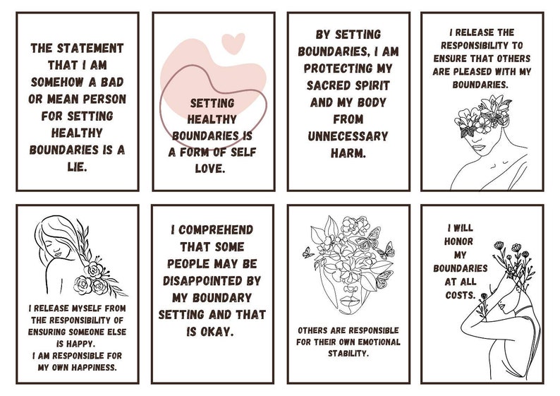 Boho Printable Affirmation Cards, Self Care Printable, Daily ...