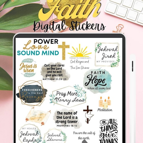Digital Faith Stickers Christian Planner Digital Bible - Etsy