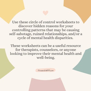 What I Can Control Circle of Control Worksheets Cognitive Distortion ...