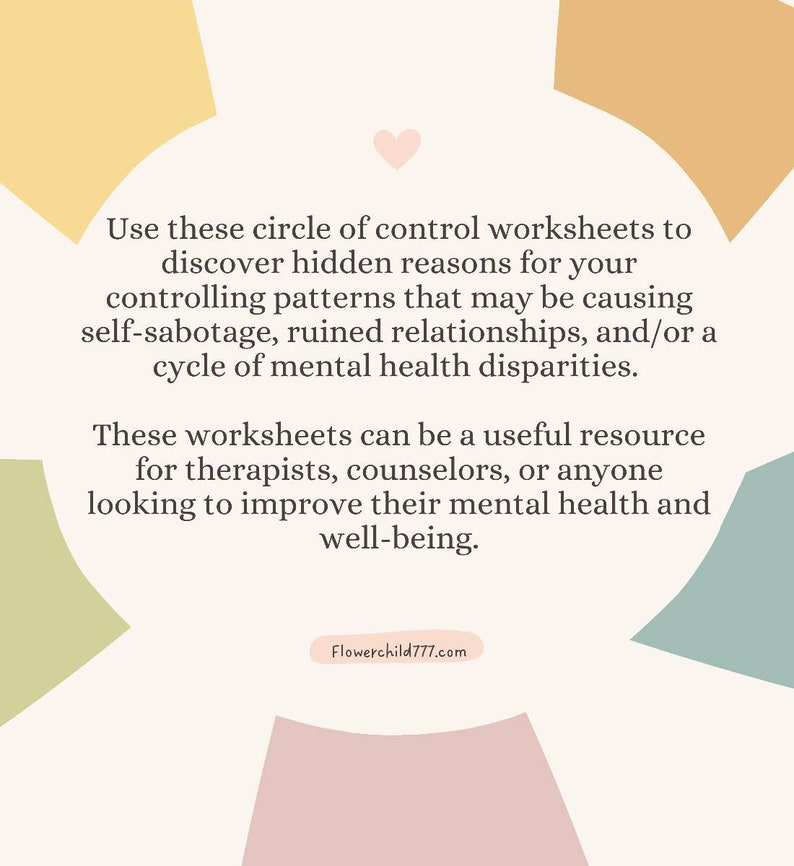 What I Can Control Circle of Control Worksheets Cognitive Distortion ...