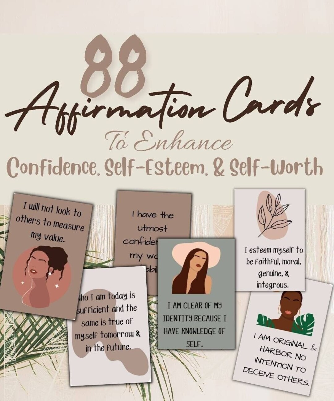 Boho Affirmation Cards Printable, Empowerment Confidence Cards ...
