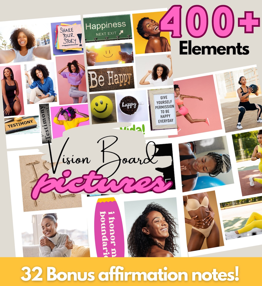 Vision Board Printable Black Women Vision Board Pictures Kit Black