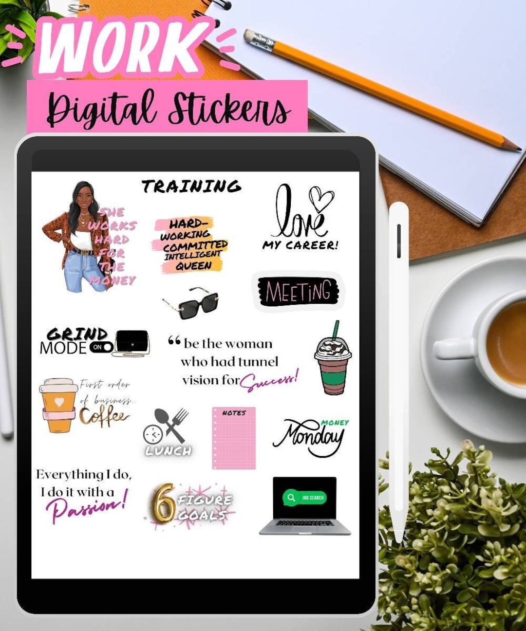Work Stickers, Digital Work Planner Stickers, Business Planner Stickers ...