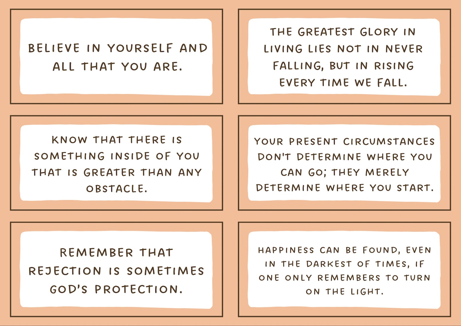 Printable Notes of Encouragement, Affirmation Notes, Inspirational ...