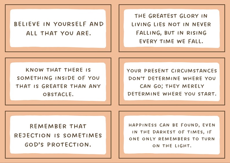 Printable Notes of Encouragement, Affirmation Notes, Inspirational ...