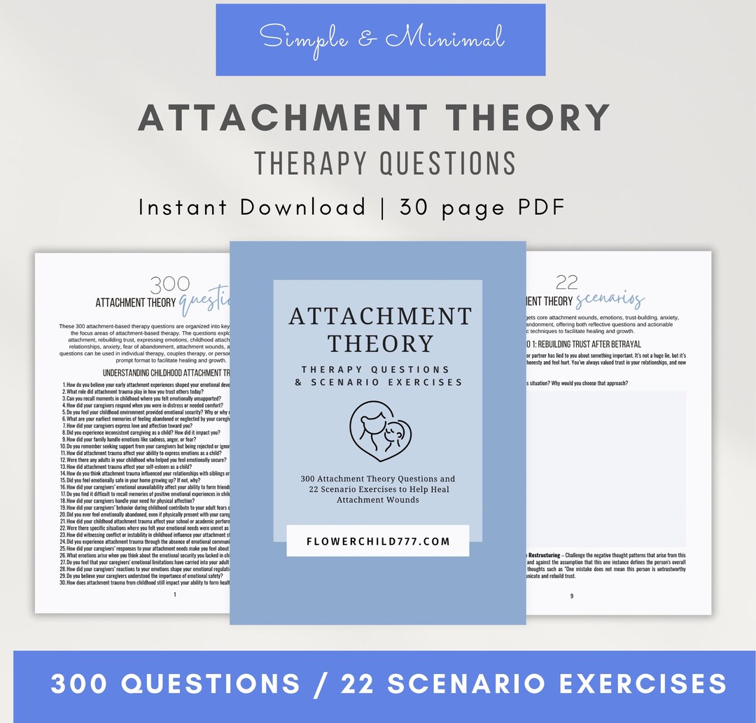 Attachment Theory Therapy Questions: CBT, DBT, Mindfulness (PDF) - Etsy