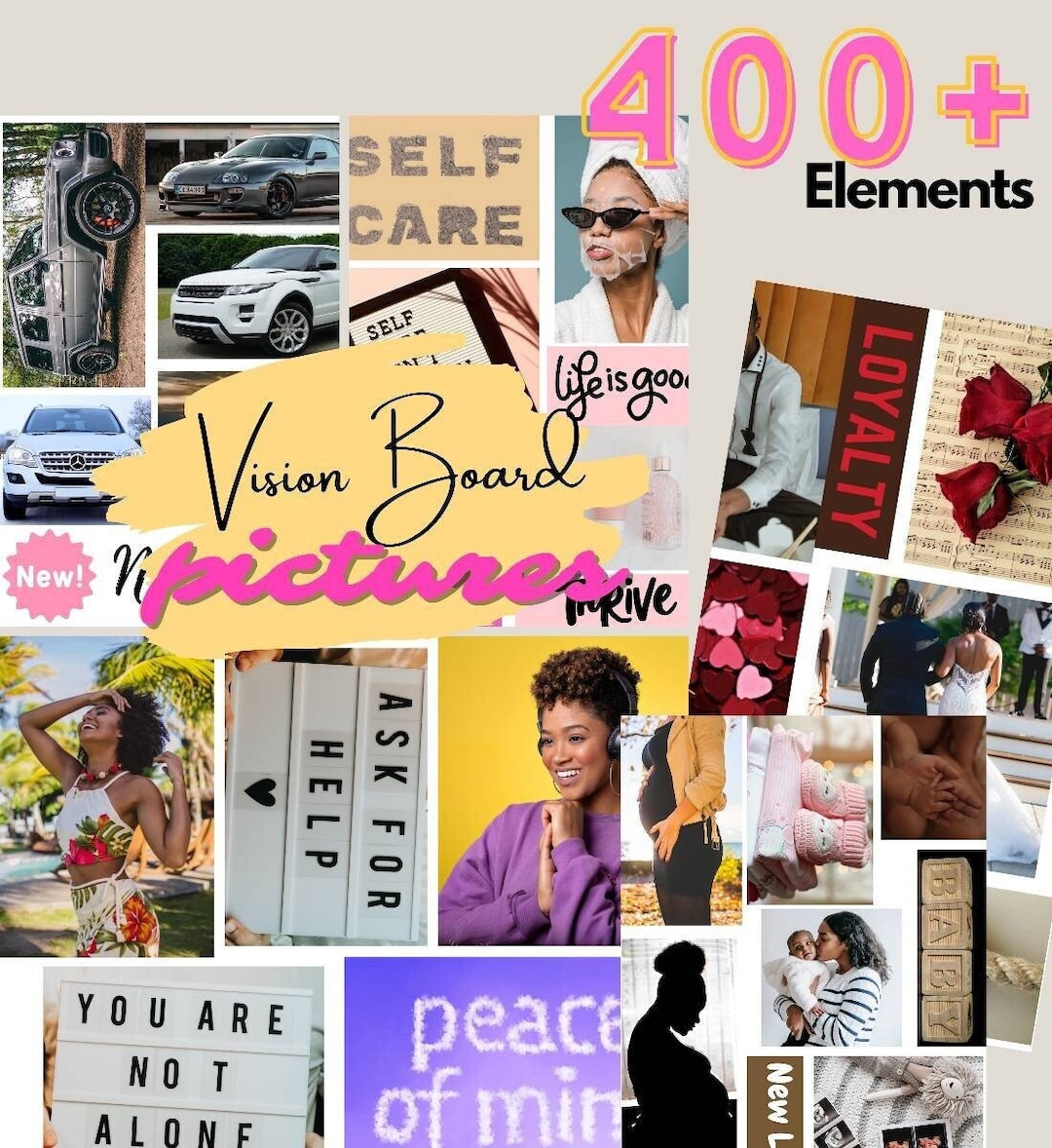 Vision Board Printables Black Woman, 2025 Vision Board Words, Black ...