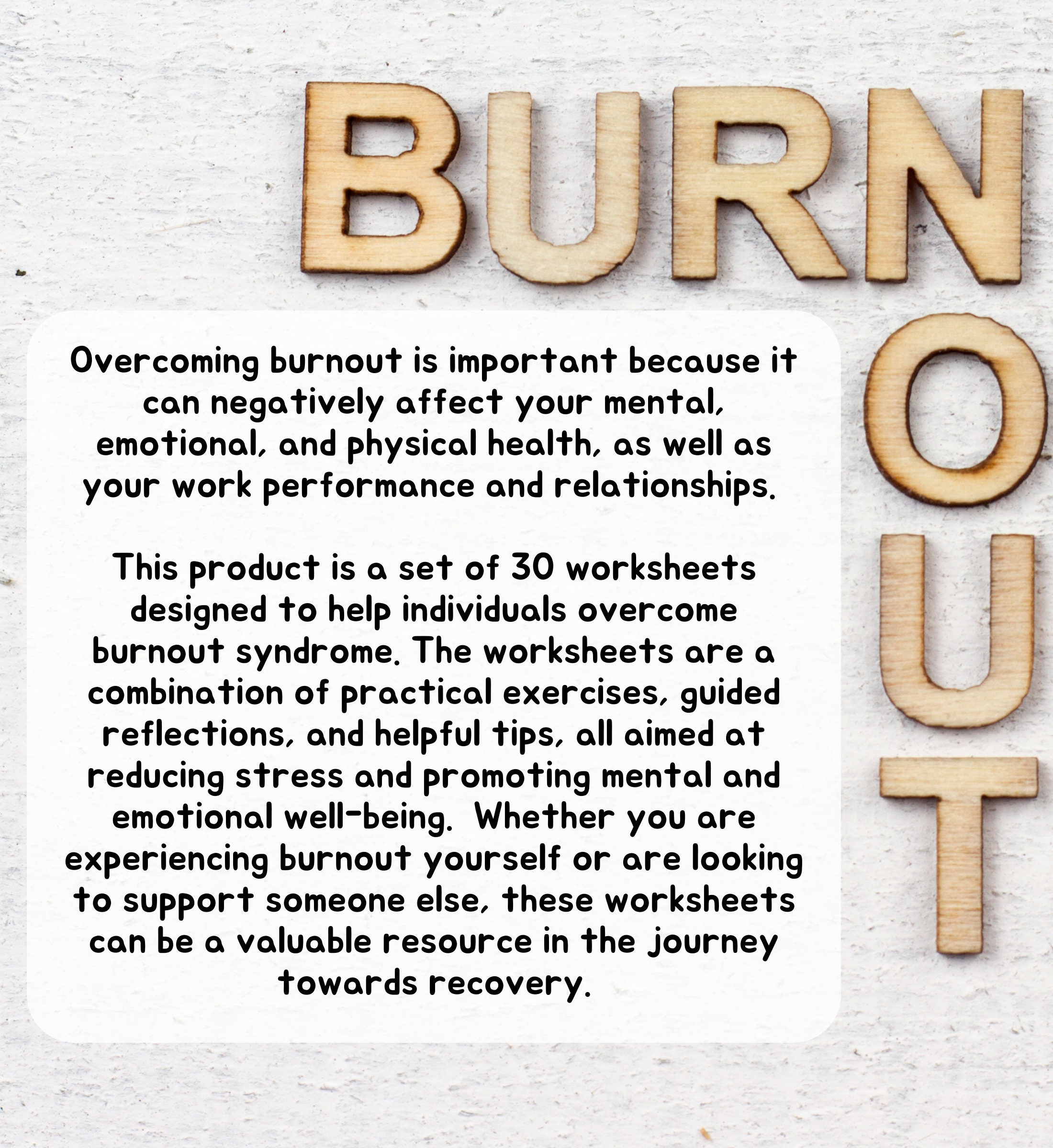 Self Care for Burnout Stay at Home Mom Burnout Tips Workbook, Stress ...