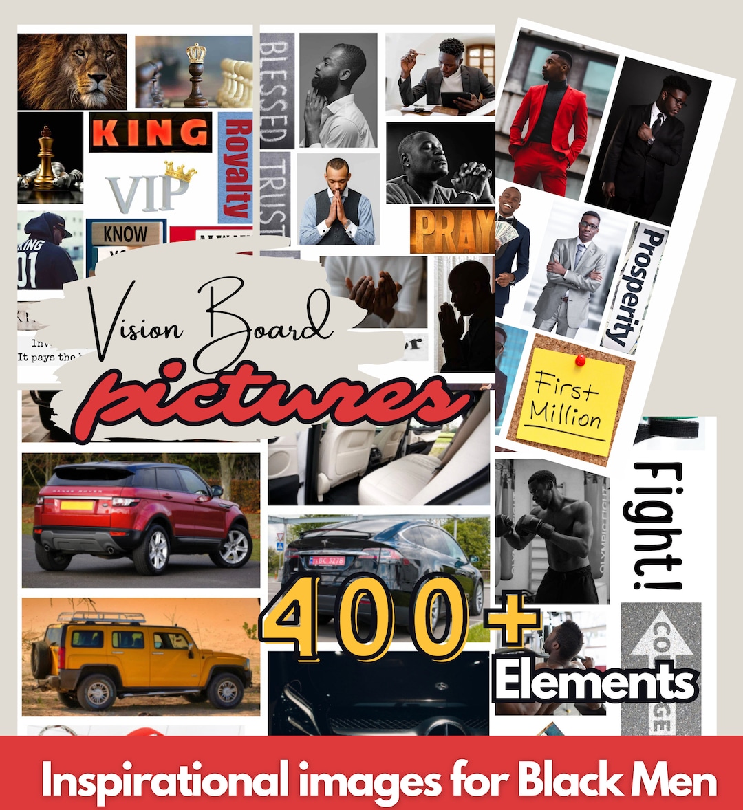 Black Men Vision Board Images Printable, 2024 Christian Vision Board ...
