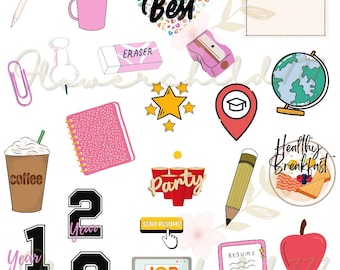 School Planner Stickers College Planner Digital Stickers Study Planner ...