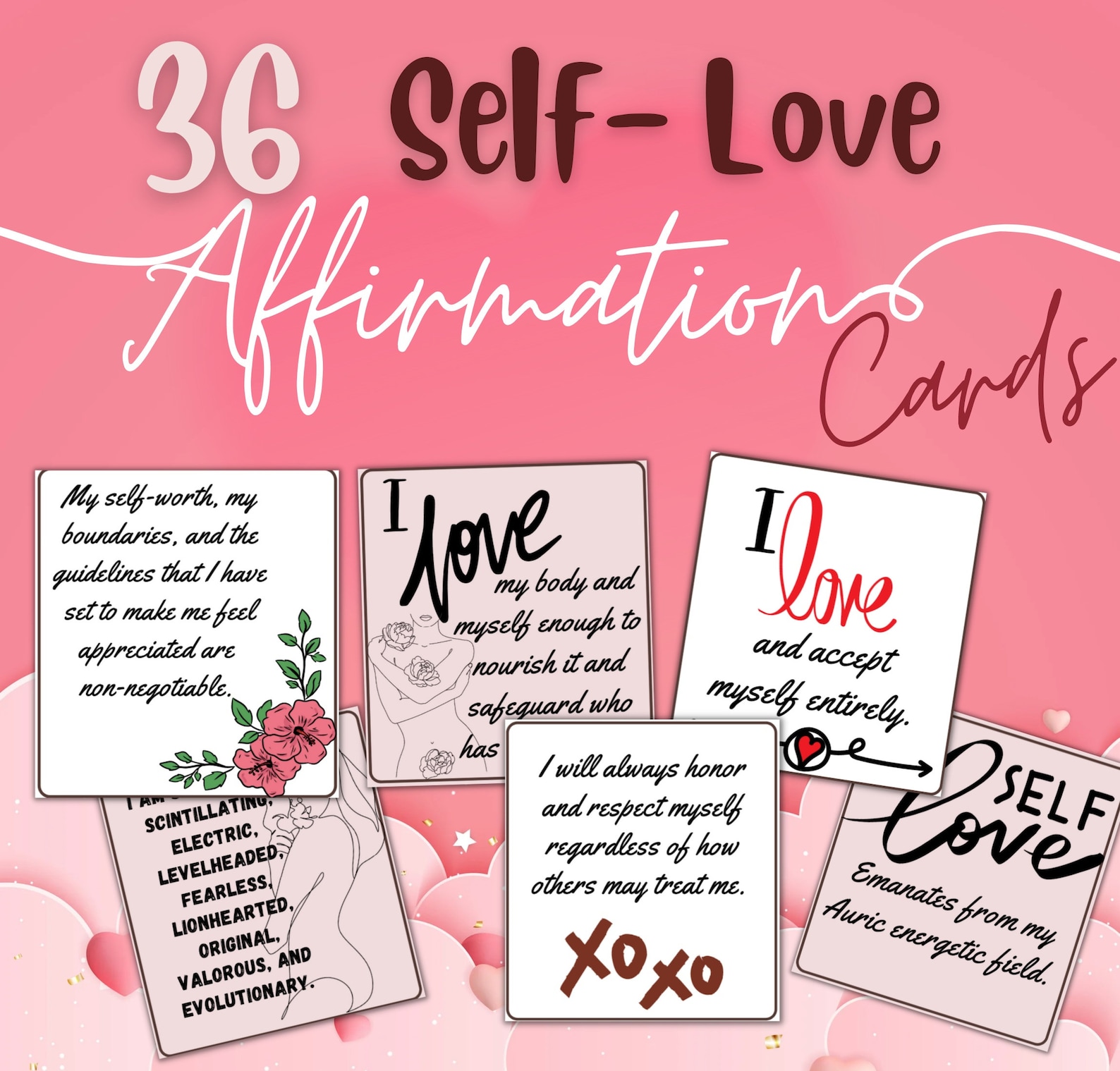 Affirmation Self Love Cards Self Care and Self Love Printable - Etsy