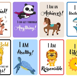 Children Affirmation Cards, Affirmations for Kids, Kids Animal Daily ...