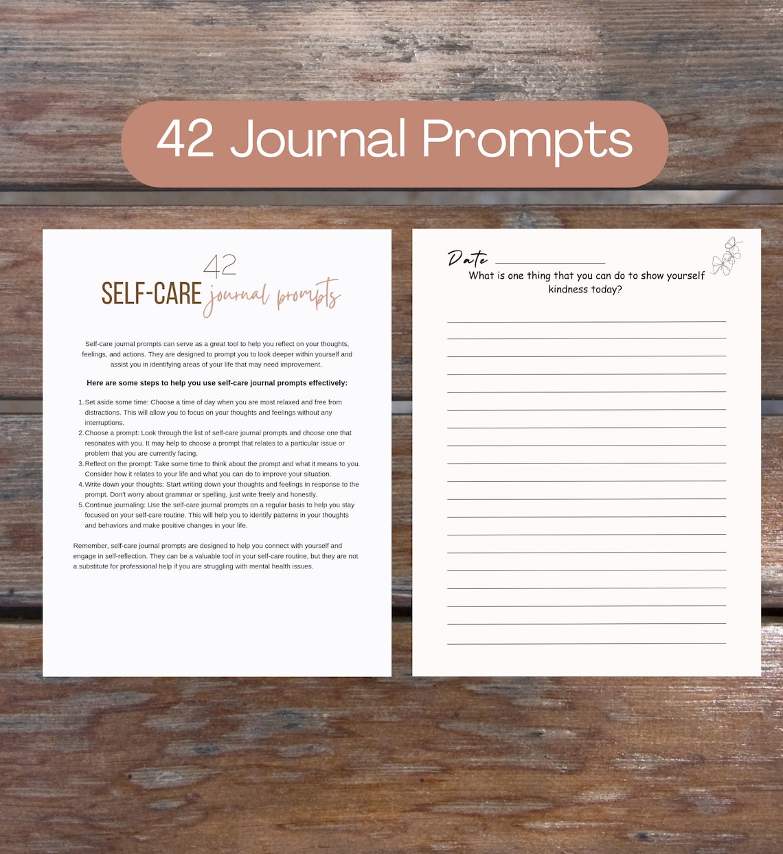 150 Self Care Ideas, Journal Prompts, Self Care Checklist, 30 Day ...
