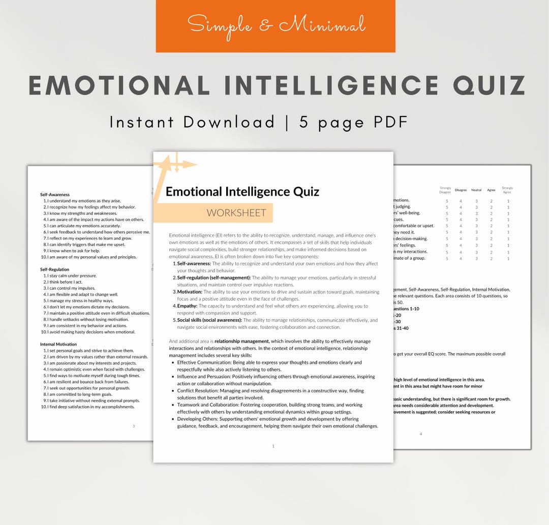 Emotional Intelligence Test, Self Awareness, Emotional Intelligence ...