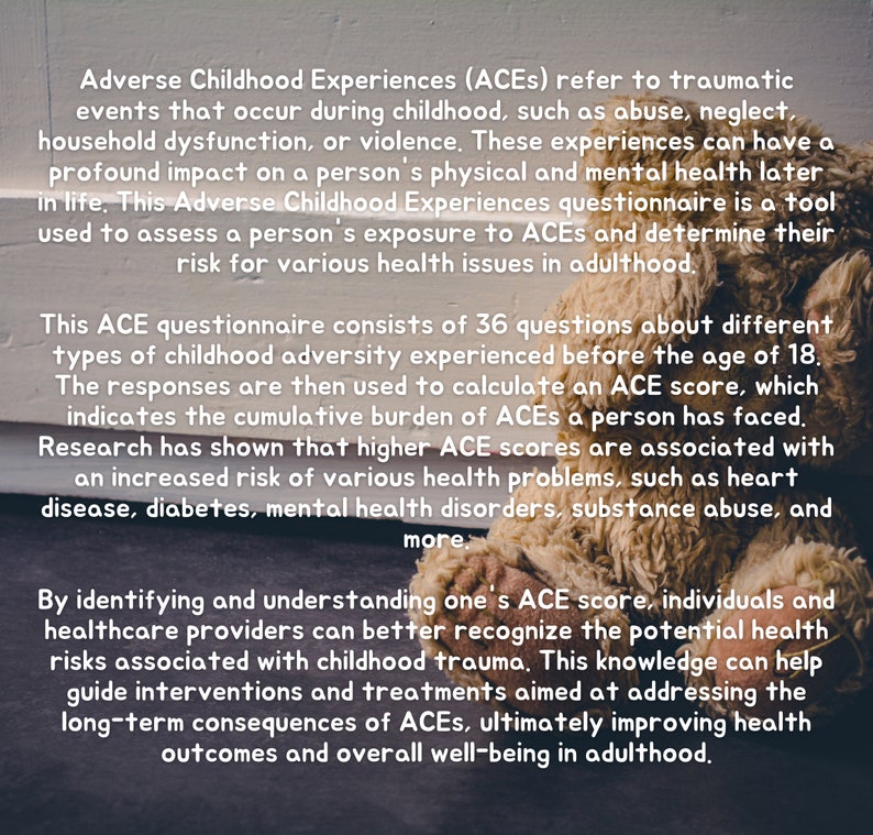 Adverse Childhood Experiences Test for Adults Pdf, Aces Worksheets ...