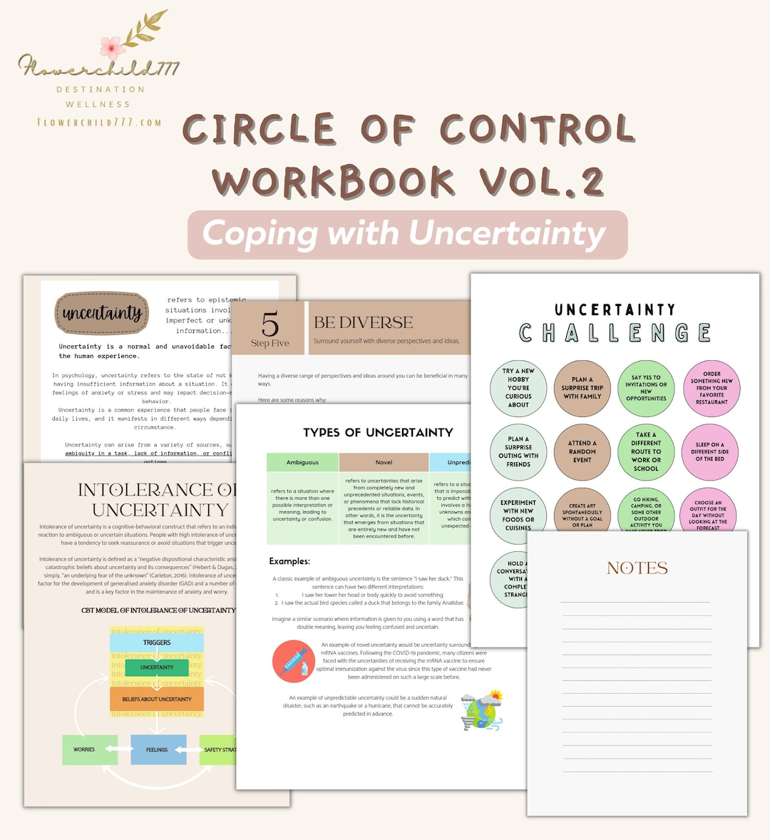 Circle of Control Worksheets CBT Intolerance of Uncertainty - Etsy UK