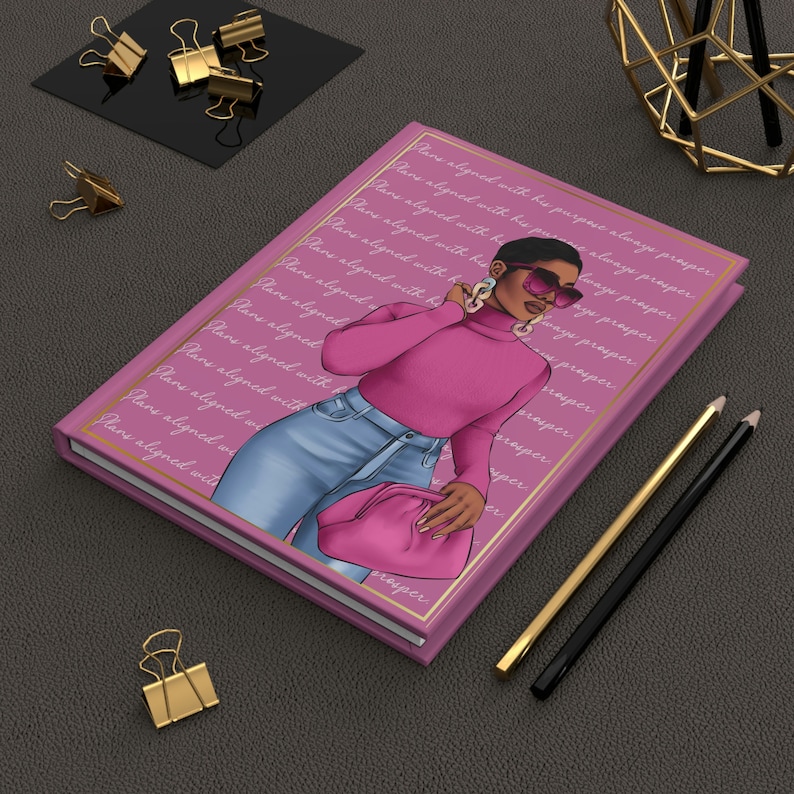 Black Women Self Care Hardcover Notebook Matte, Black Girl Journal ...