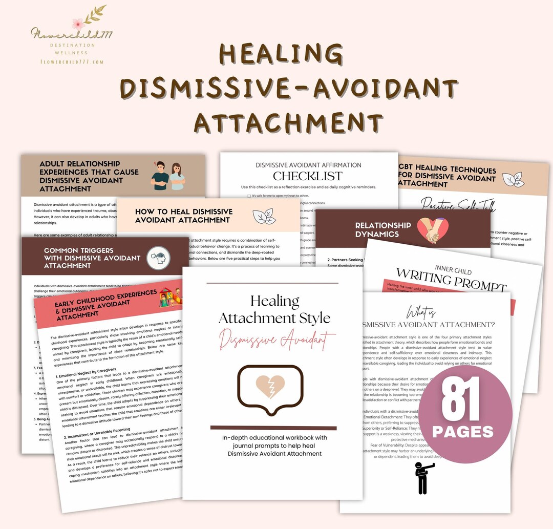 Heal Dismissive Avoidant Attachment Style Workbook, Attachment Theory ...