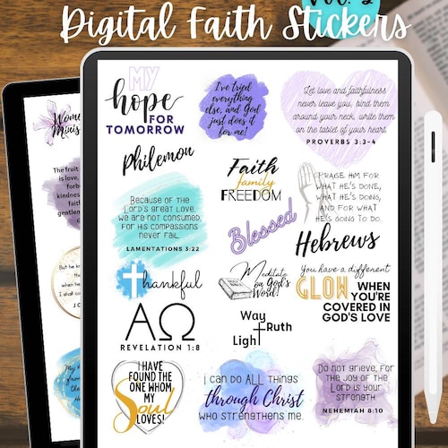 Bible Digital Stickers Digital Planner Stickers - Etsy
