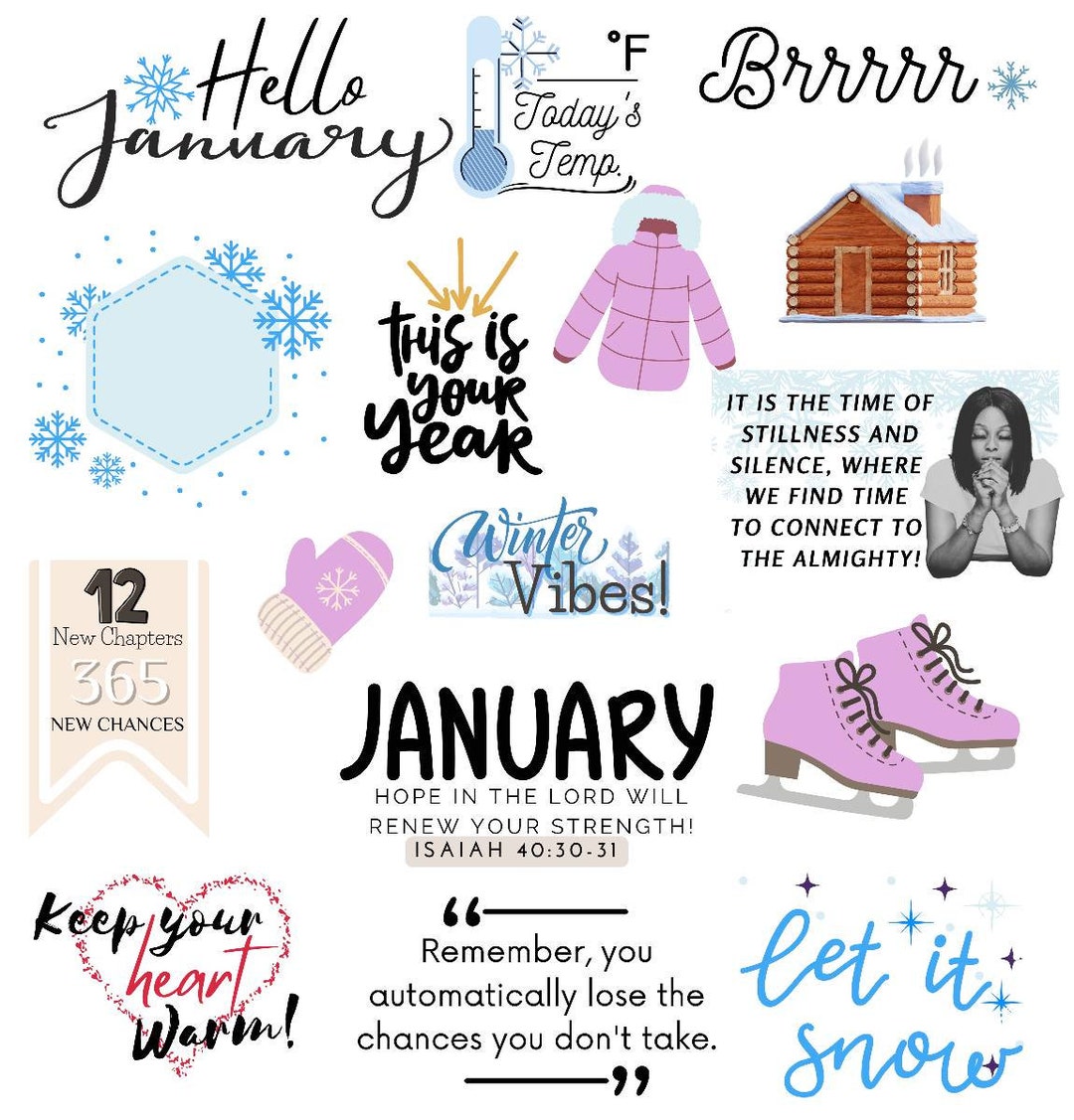 January Winter Stickers, New Year Stickers, Scripture Stickers, Digital ...
