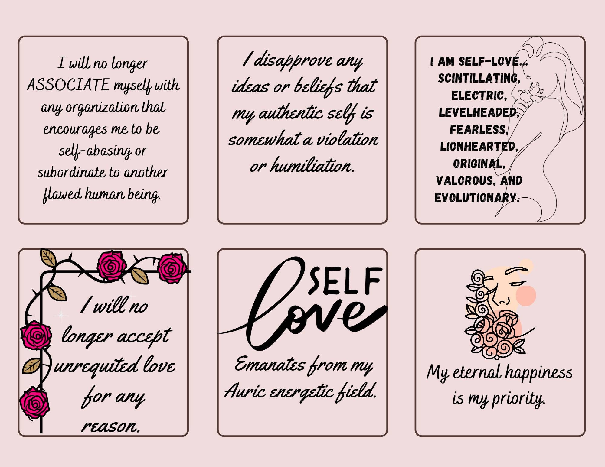 Affirmation Self Love Cards Self Care and Self Love Printable - Etsy