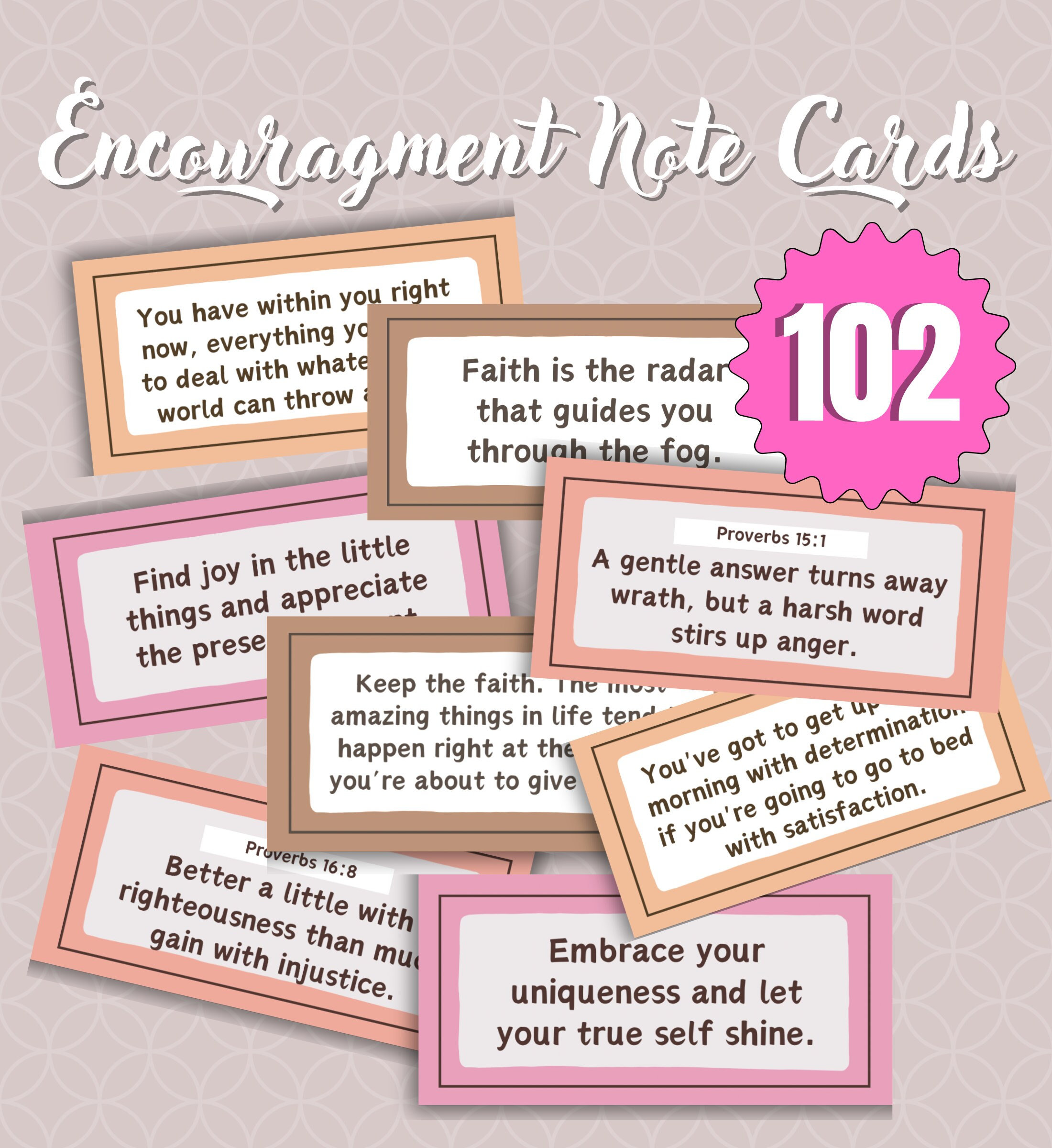 Printable Notes of Encouragement, Affirmation Notes, Inspirational ...
