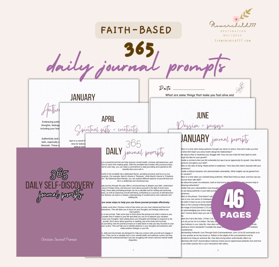 365 Journal Prompts for Self Discovery Christian Journal Prompts, Daily ...