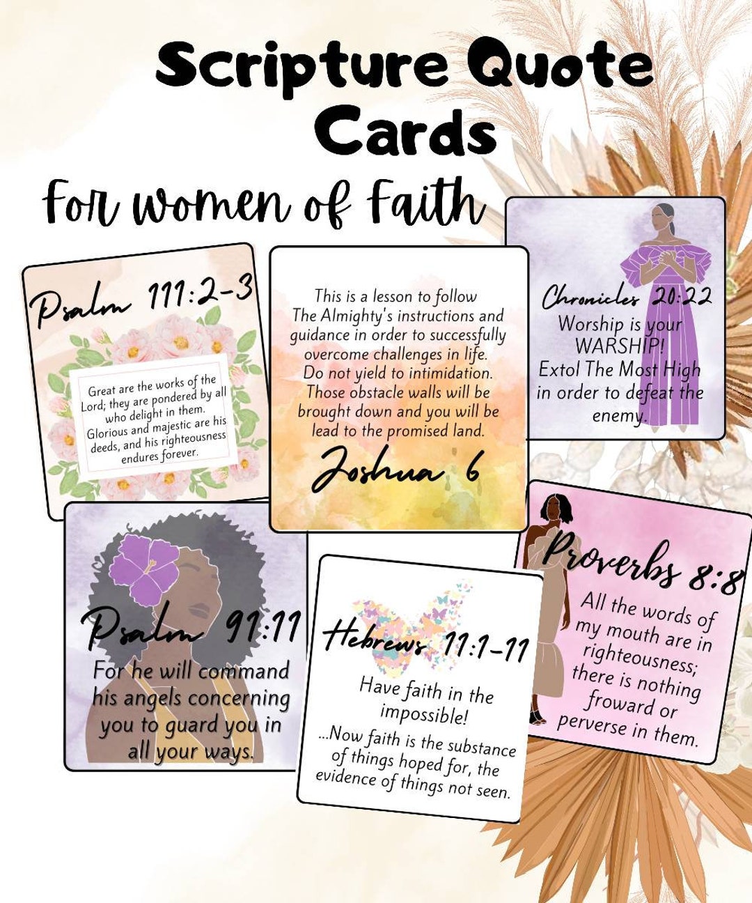 Bible Affirmation Cards, Bible Verse Printable Cards Digital Download ...