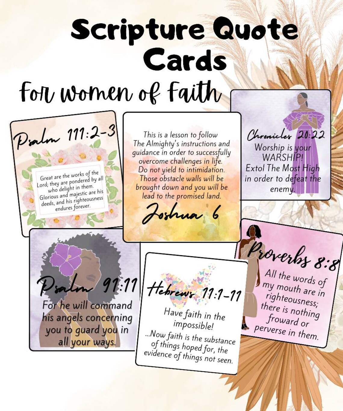 Bible Affirmation Cards, Bible Verse Printable Cards Digital Download ...