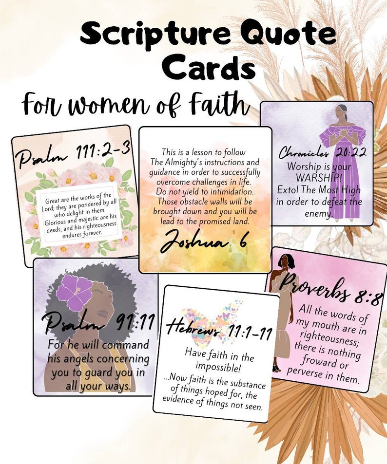 Bible Affirmation Cards, Bible Verse Printable Cards Digital Download ...