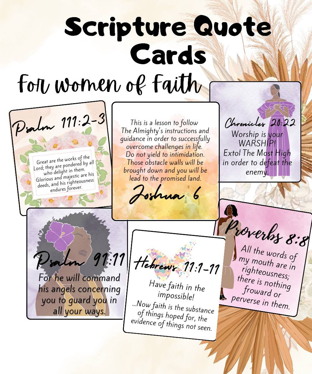 Bible Affirmation Cards, Bible Verse Printable Cards Digital Download ...