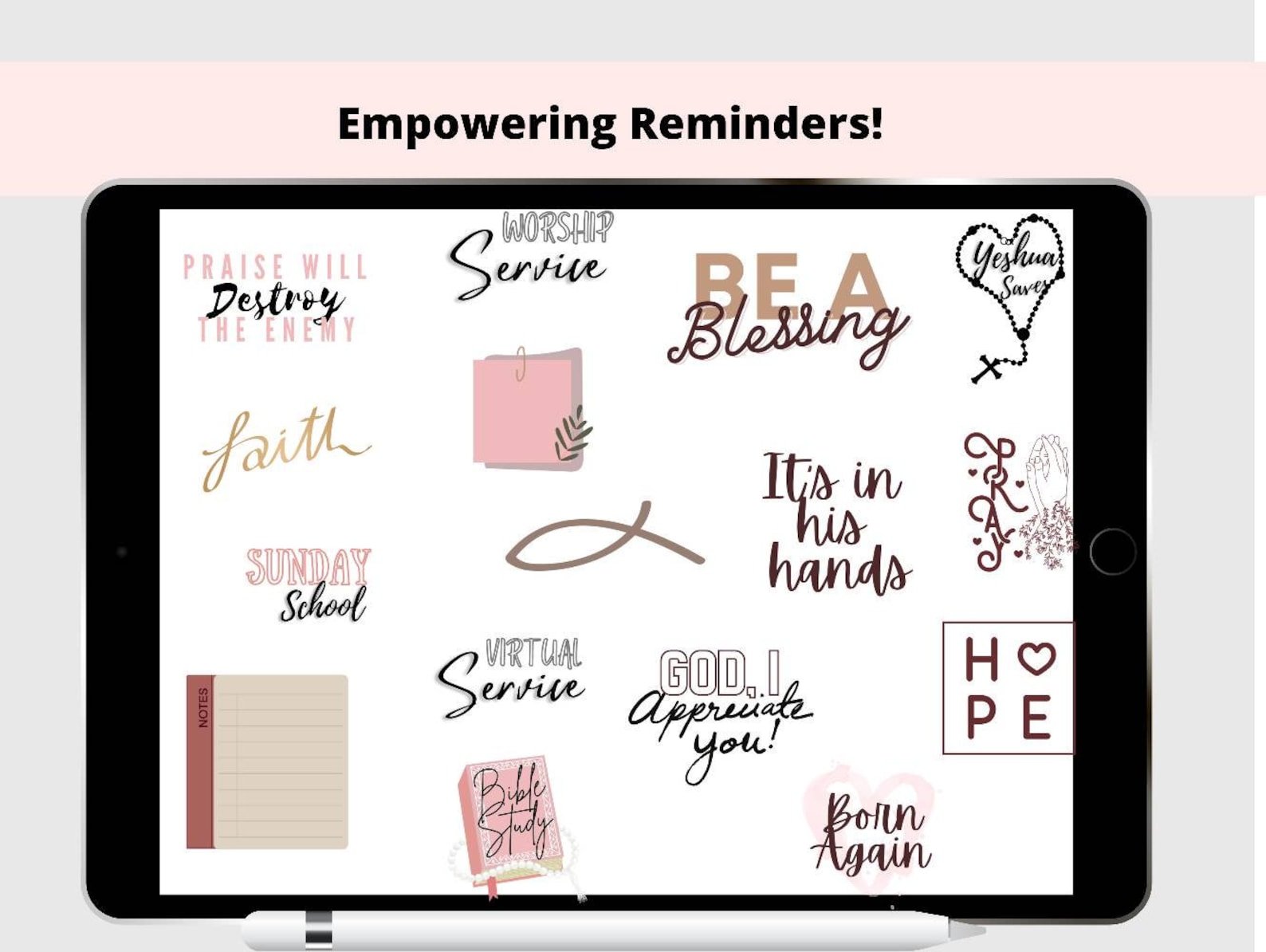 Religious Digital Devotional Stickers, Faith Bible Verse, Scripture ...