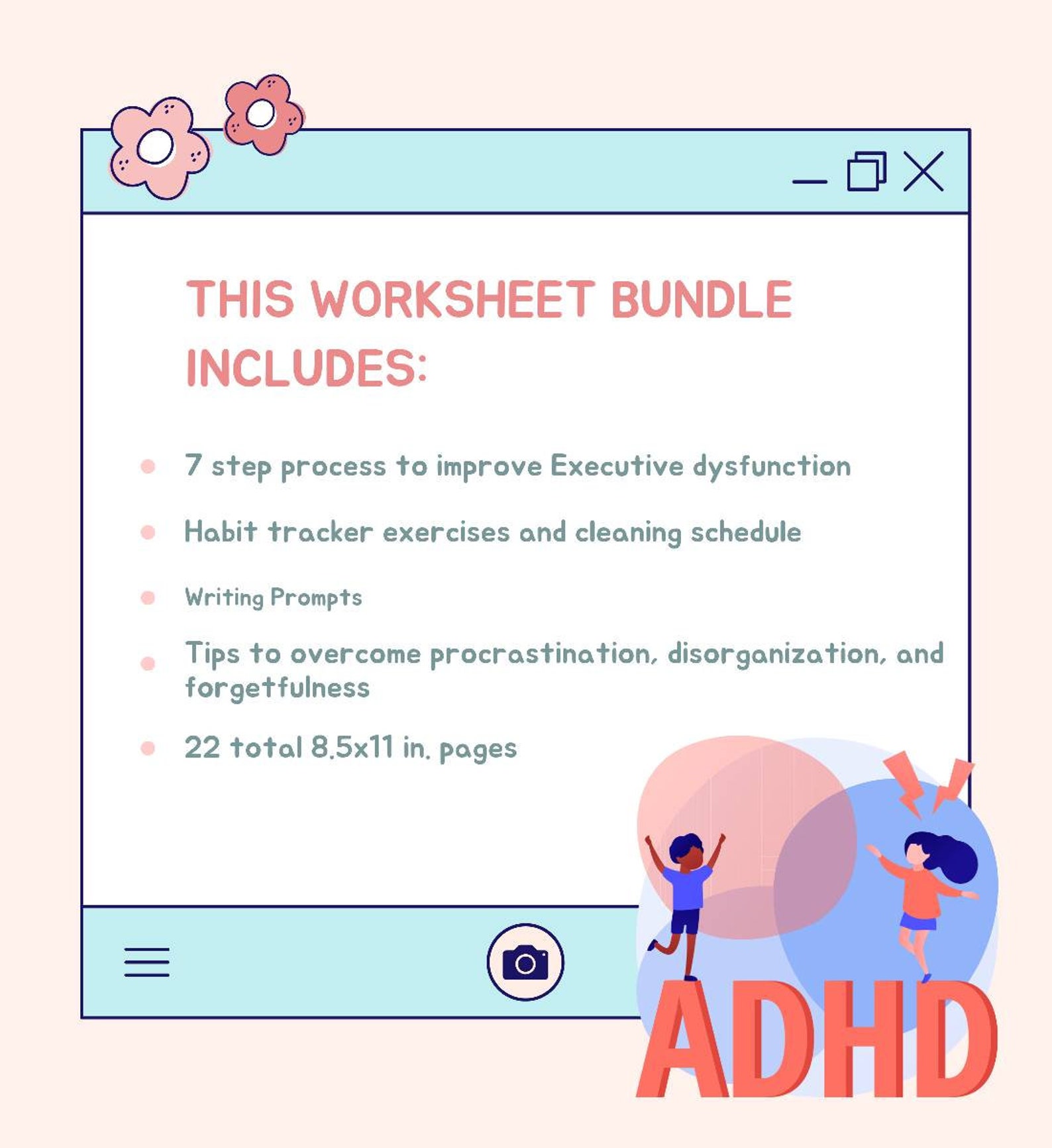 Executive Functioning Worksheets, ADHD Adult Worksheets, Executive ...