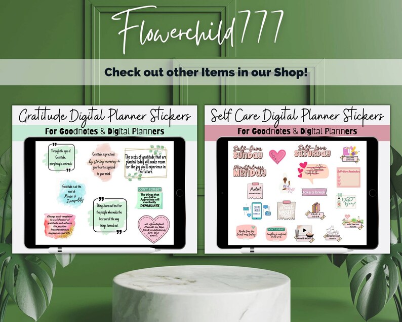 Rose Gold Stickers Rose Metallic Digital Stickers Self Care - Etsy