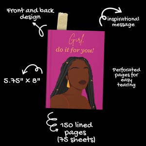 Black Women Self-care Hardcover Notebook Matte, College Gift, Black ...