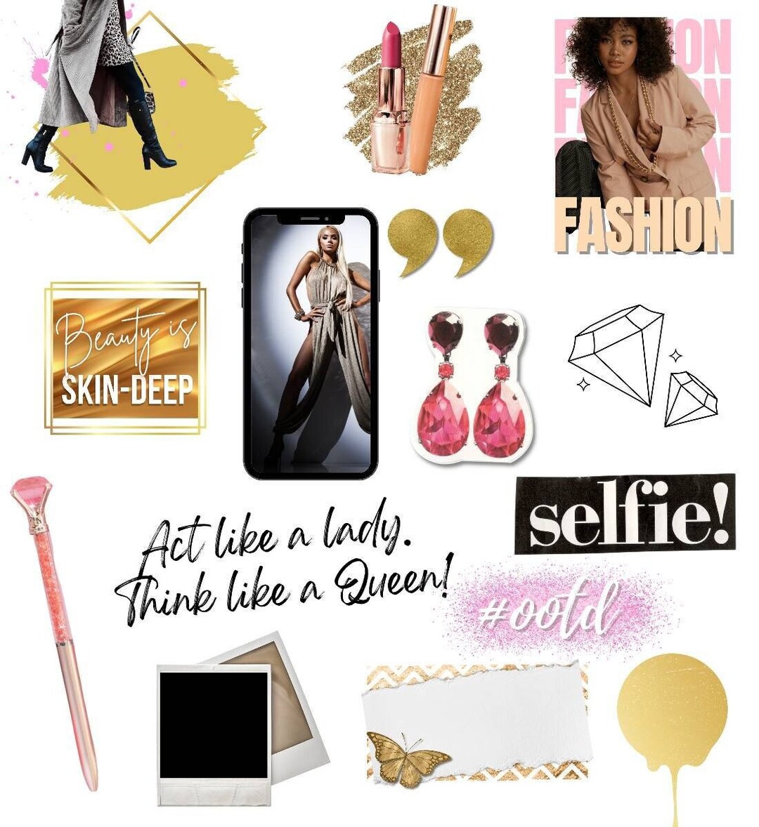 Fashion Lifestyle Stickers Black Girl Digital Planner Stickers ...