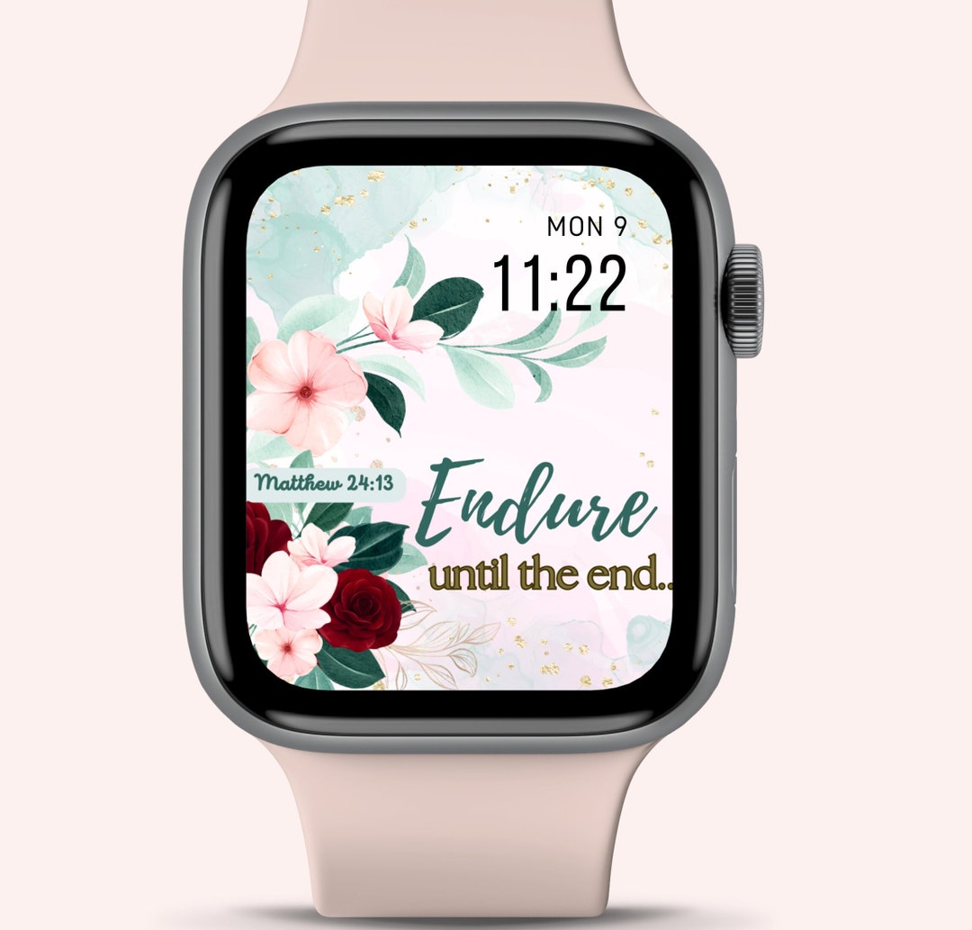 Christian Apple Watch Face Wallpaper, Digital Apple Watch Face Glitter ...