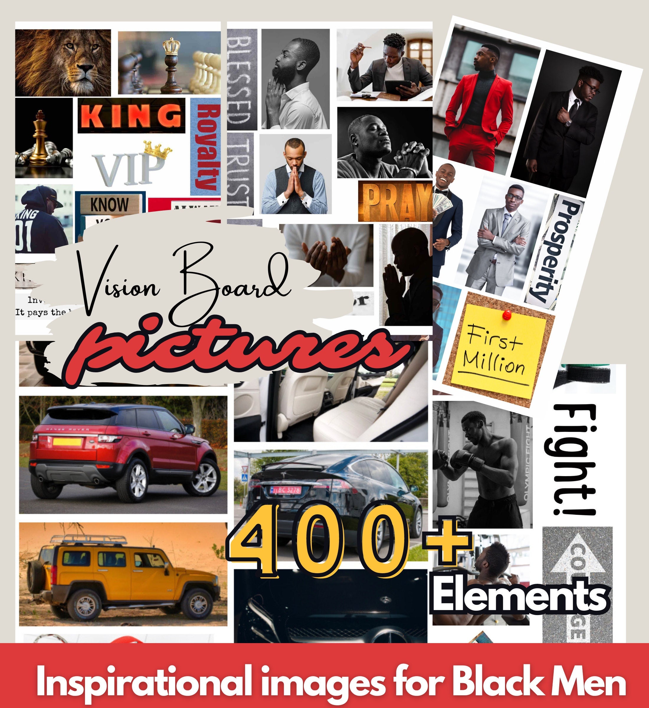 Black Men Vision Board Images Printable, 2024 Christian Vision Board ...