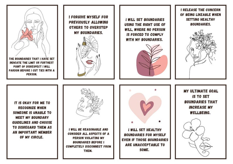 Boho Printable Affirmation Cards, Self Care Printable, Daily ...