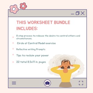 What I Can Control Circle of Control Worksheets Cognitive Distortion ...