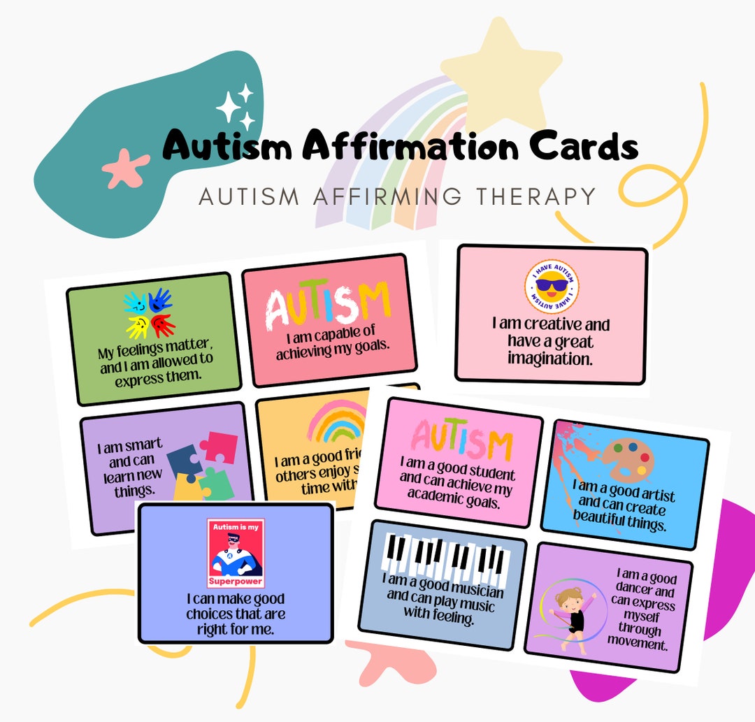 Autism Affirmation Cards, Autism Affirming Therapy, Kids Daily ...