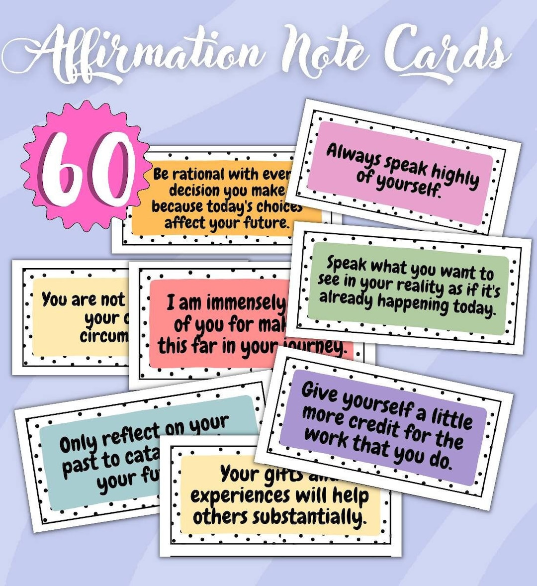 Printable Notes of Encouragement Affirmation Notes - Etsy